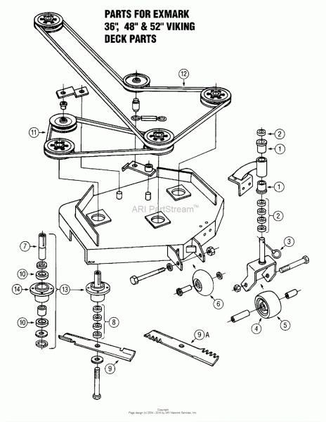 Oregon Exmark Parts Diagram For Exmark 36 , 48 , 52 Viking Deck Parts ...