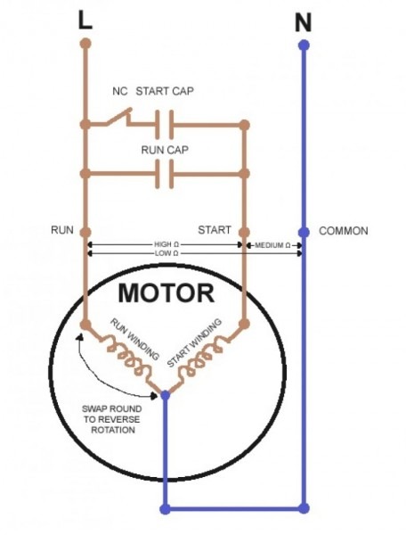 Reversing Single Phase Motor Wiring Diagram