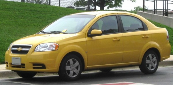 Yellow Chevy Aveo