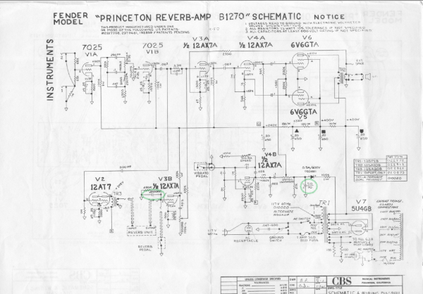 Princeton Reverb Schematic