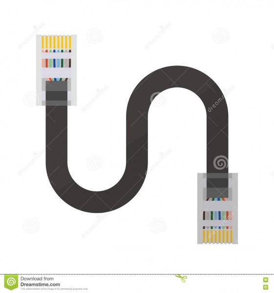 Lan Cable Rj45 Type B Stock Vector Illustration Of Ethernet | Car ...